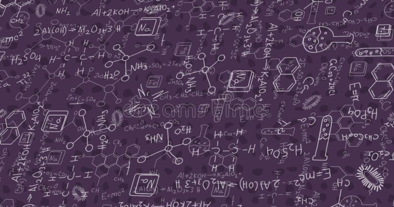 Animation of Scienctific Equations and Science Concept Icons Against ...