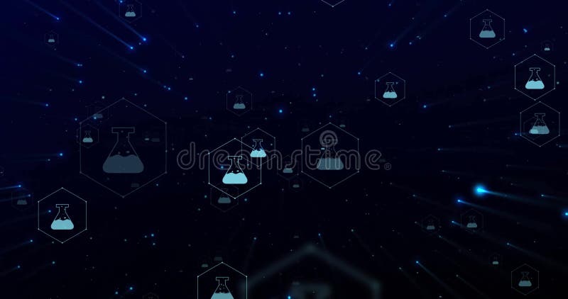 Animation of Scientific Data Processing on Dark Background Stock Video ...