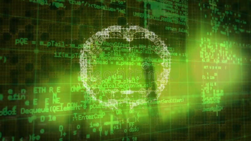 Animation of Scientific Data Processing Over Human Brain Stock Footage ...