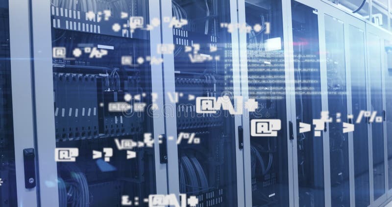 Animation of Scientific Data Processing Over Server Room Stock Video ...