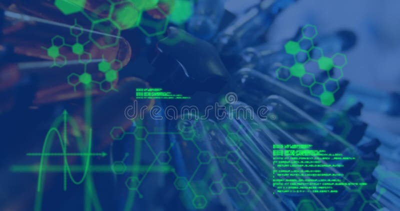 Animation of Scientific Data Processing Over Test Tubes Spinning in ...