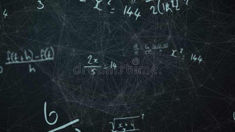 Animation of Scientists Equations Hand Written on Black Background ...
