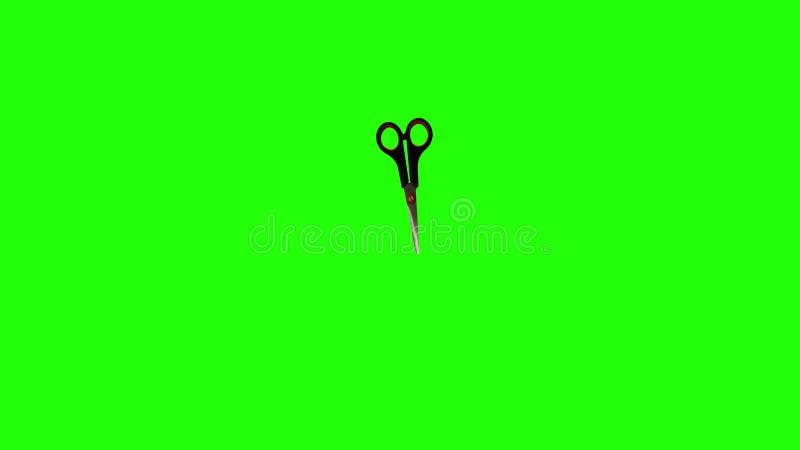 Animation of Scissor Tool Cutting and Moving on the Green Screen Stock ...