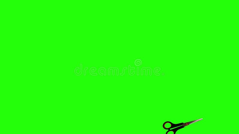 Animation of Scissor Tool Cutting and Moving on the Green Screen Stock ...