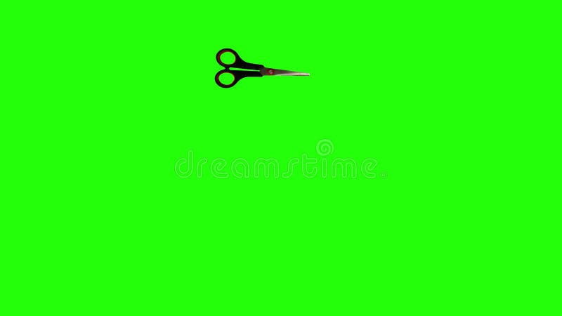 Animation of Scissor Tool Cutting and Moving on the Green Screen Stock ...