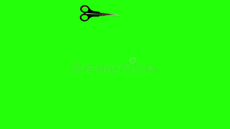 Animation of Scissor Tool Cutting and Moving on the Green Screen Stock ...