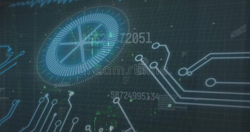 Animation of Scope, Circuit Board and Data Processing Over Dark Background Stock Footage - Video ...