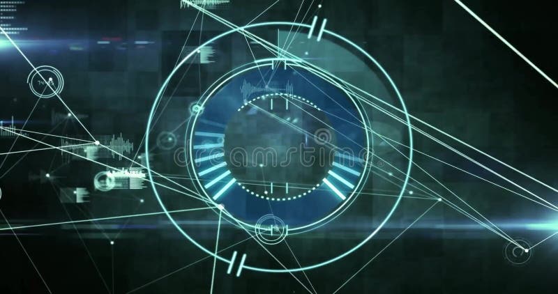 Animation Of Scope Data Processing And Networks Of Connections Stock Footage Video Of