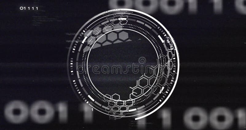 Animation of Scope with Data Processing Over Black Background Stock ...