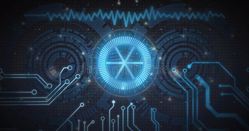 Animation of Scope and Data Processing Over Computer Circuit Board Stock Footage - Video of ...
