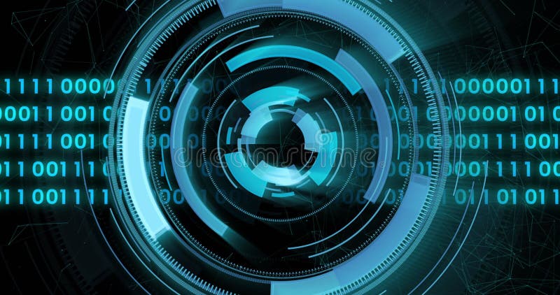 Animation of Scope Scanning with Binary Coding Data Processing Stock Footage - Video of ...