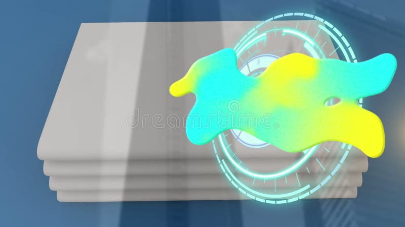 Animation of Scope Scanning, Blobs and Computer Storage Disks on Blue ...