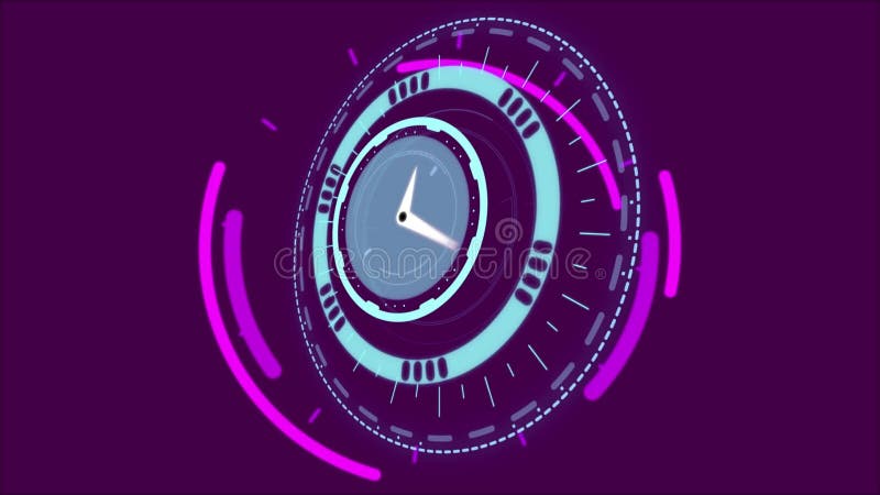 Animation of Scope Scanning, Clock Moving Fast and Data Processing on Screen Stock Video - Video ...