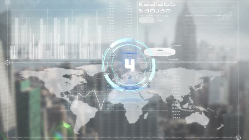 Animation of Scope Scanning with Countdown Over Data Processing on Screen Stock Footage - Video ...