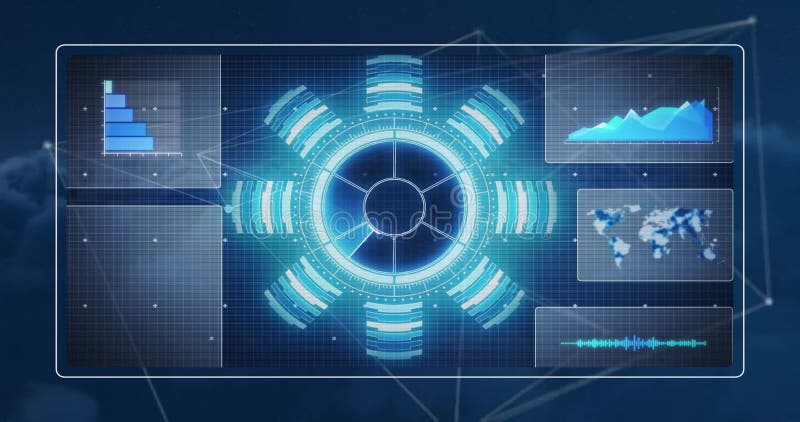 Animation of Scope Scanning and Data Processing Stock Footage - Video ...