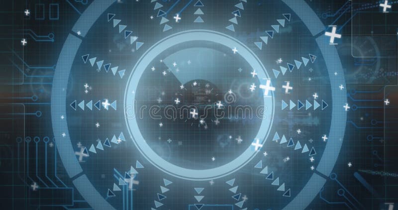 Animation Of Scope Scanning With Data Processing Stock Footage Video