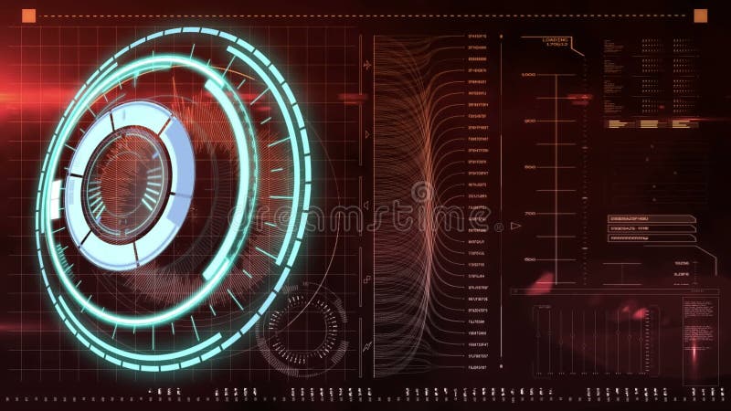 Animation of Scope Scanning and Data Processing on Digital Screen Stock Footage - Video of ...