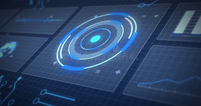 Animation of Scope Scanning with Data Processing Stock Video - Video of global, montage: 232012129