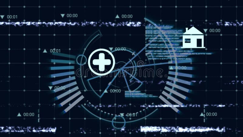 Animation of Scope Scanning and Data Processing Stock Footage - Video of technology, connection ...