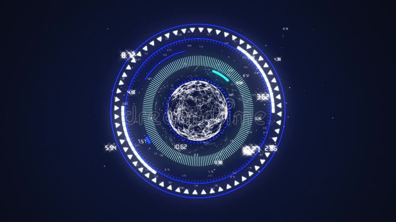 Animation of Scope Scanning and Data Processing with Globe Stock Video - Video of digitally ...