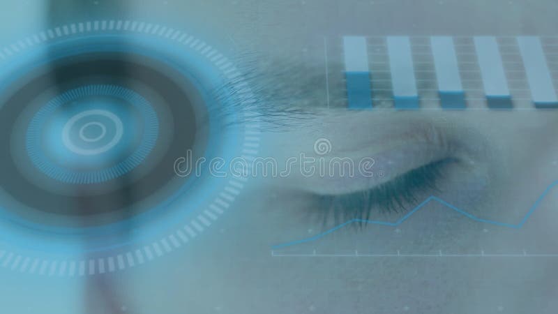 Animation of Scope Scanning and Data Processing Over Stock Video - Video of modern, interface ...