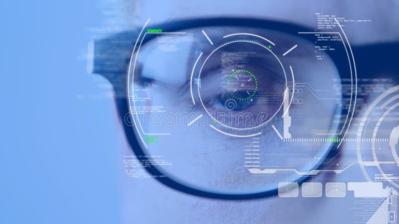 Animation of Scope Scanning and Data Processing Over Stock Footage ...