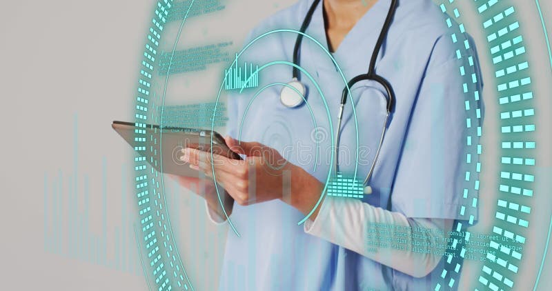 Animation of Scope Scanning and Data Processing Over Biracial Female ...