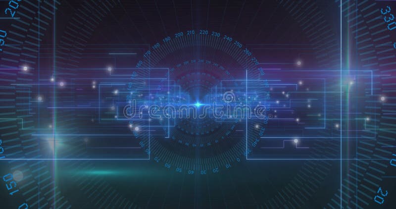 Animation of Scope Scanning and Data Processing Over Black Background ...