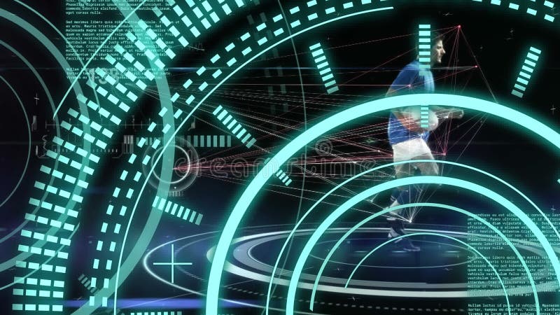 Animation of Data Processing and Scope Scanning Over Caucasian Male ... Animation of Data Processing and Scope Scanning Over Caucasian Male ...