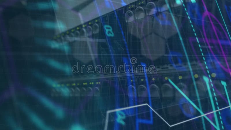 Animation of Scope Scanning and Data Processing Over Close Up of Computer Server Stock Video ...