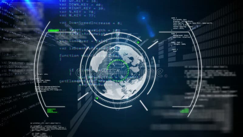 Animation of Scope Scanning and Data Processing Over Dark Background Stock Footage - Video of ...