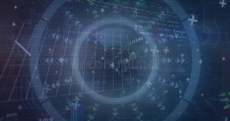 Animation of Scope Scanning and Data Processing Over Dark Background ...