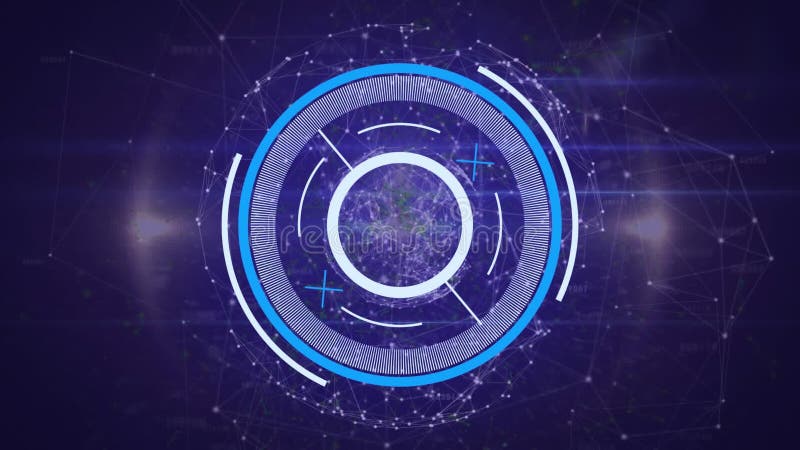 Animation Of Scope Scanning Data Processing Over Dark Background Stock