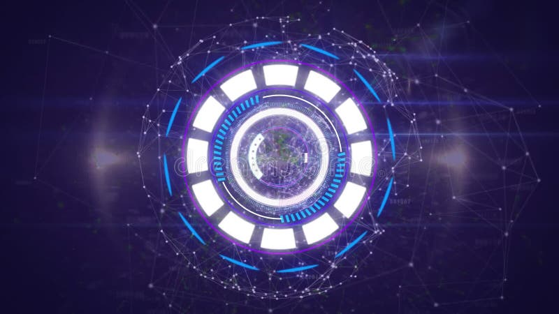 Animation Of Scope Scanning Data Processing Over Dark Background Stock