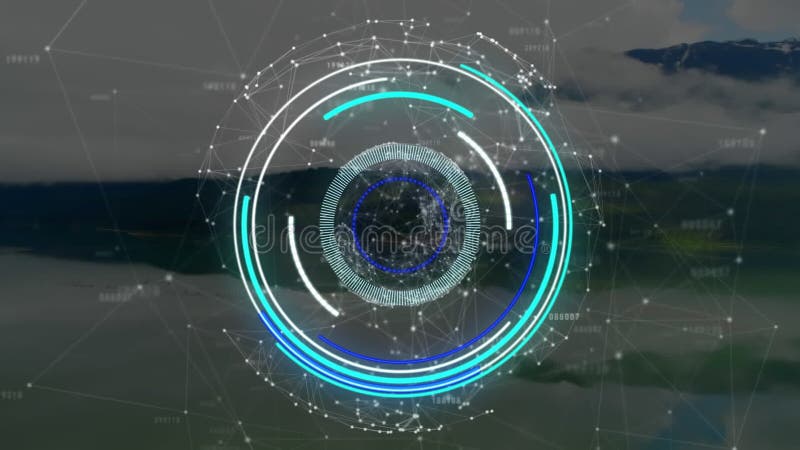 Animation Of Scope Scanning Data Processing Over Dark Background Stock