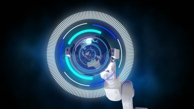 Animation of Scope Scanning and Data Processing Over Globe and Cctv Camera Stock Video - Video ...