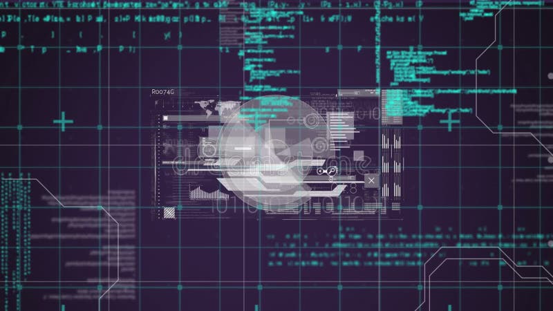 Animation of Scope Scanning and Data Processing Over Grid Stock Footage - Video of online ...