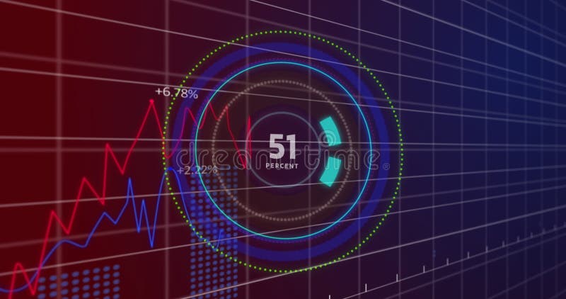 Animation Of Scope Scanning And Data Processing Over Grid Stock Footage