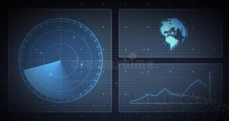 Animation of Scope Scanning and Data Processing Over Screens Stock Video - Video of graphic ...