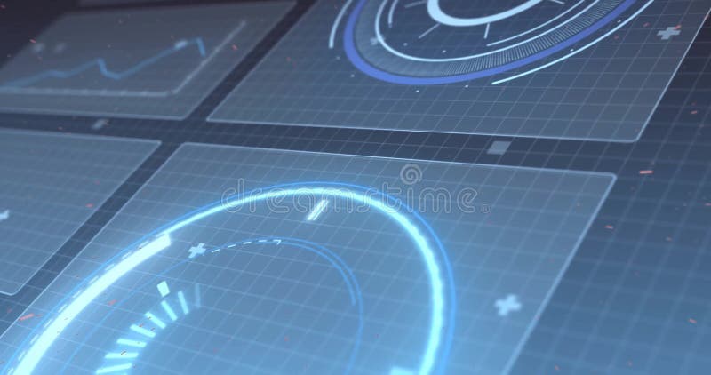 Animation of Scope Scanning and Data Processing Over Screens Stock Footage - Video of graphic ...