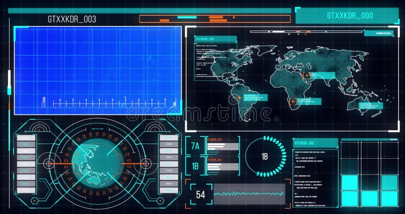 Animation of Scope Scanning and Data Processing Over Screens Stock Video - Video of screens ...