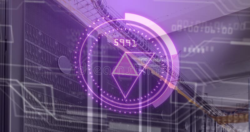 Animation Of Scope Scanning With Data Processing Over Server Room Stock Video Video Of Scope