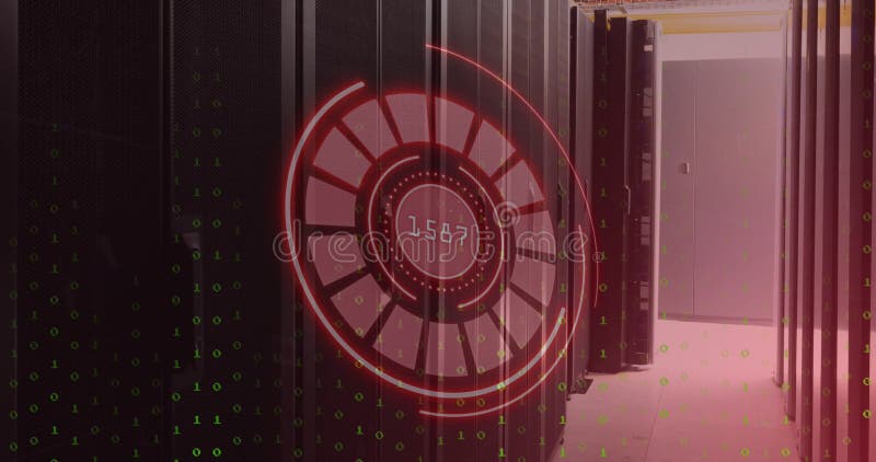 Animation of Scope Scanning with Data Processing Over Server Room Stock Video - Video of ...