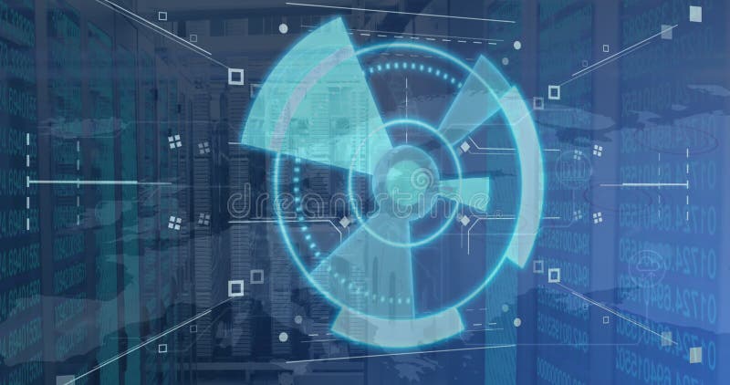 Animation of Scope Scanning with Data Processing Over Server Room Stock Footage - Video of scope ...