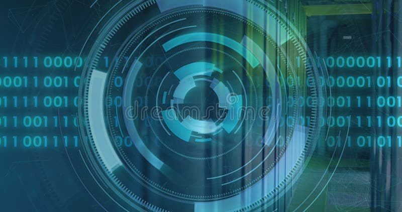 Animation of Scope Scanning and Data Processing Over Server Room Stock Footage - Video of data ...