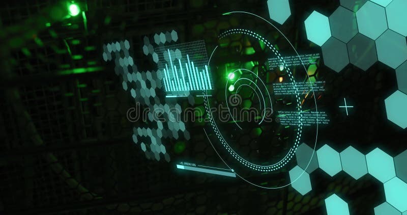 Animation of Scope Scanning and Data Processing Over Server Room Stock Footage - Video of scope ...
