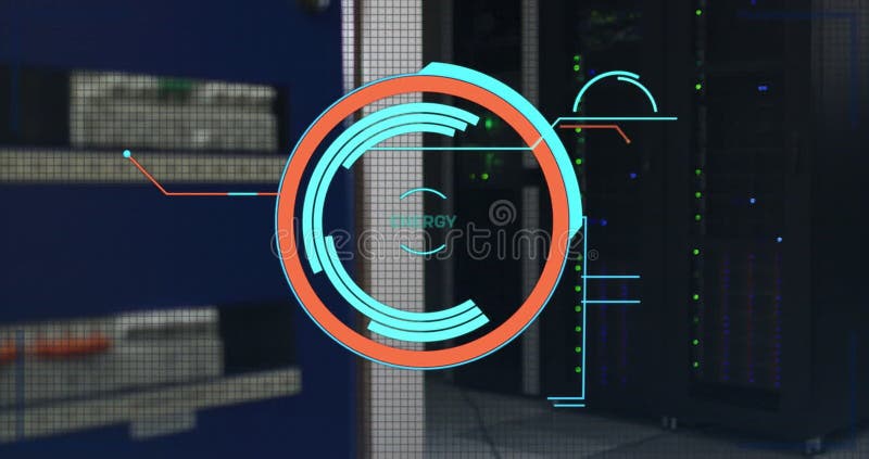 Animation of Scope Scanning and Data Processing Over Server Room Stock Footage - Video of ...