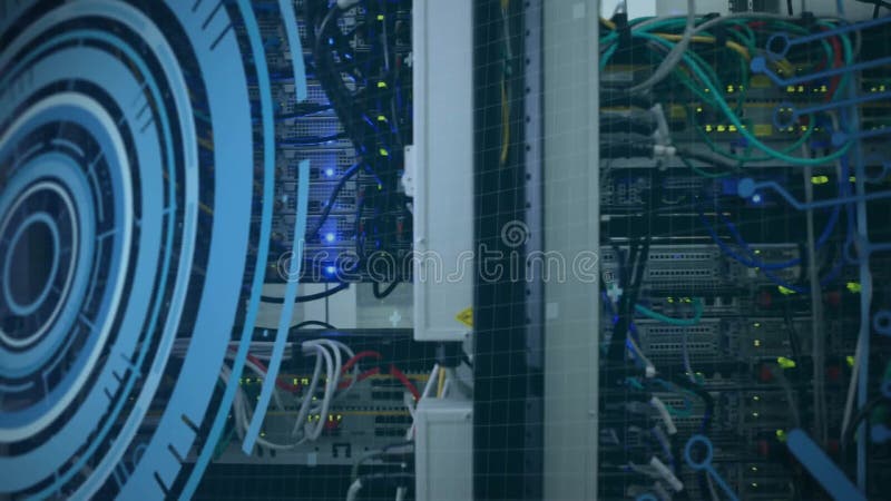 Animation of Scope Scanning and Data Processing Over Server Room Stock Footage - Video of system ...