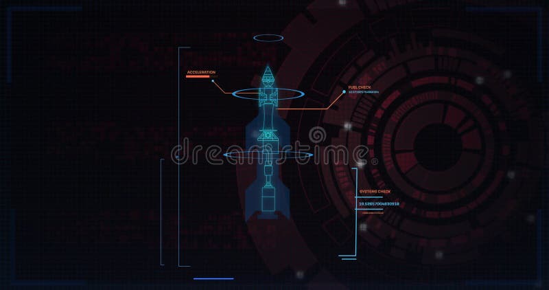 Animation Of Scope Scanning And Data Processing Over Spaceship Model