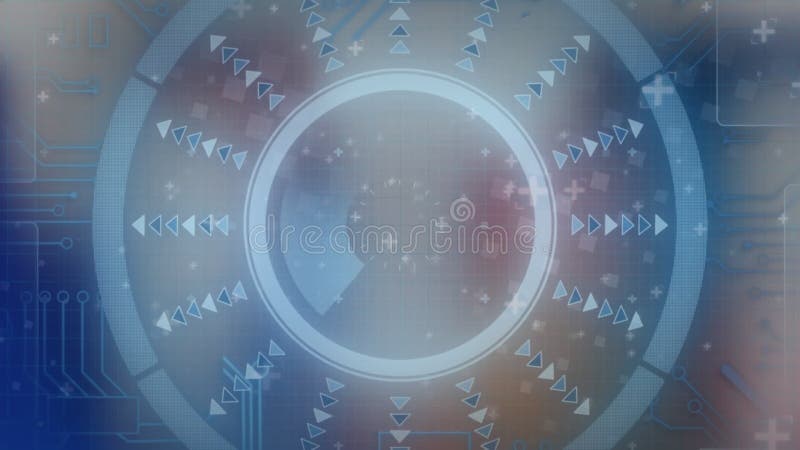 Animation of Scope Scanning and Data Processing Over Squares on Colorful Background Stock ...